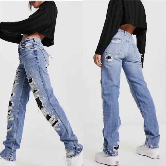Free People | Jeans | Free People Mccoy Destroyed Straight Leg Jeans ...